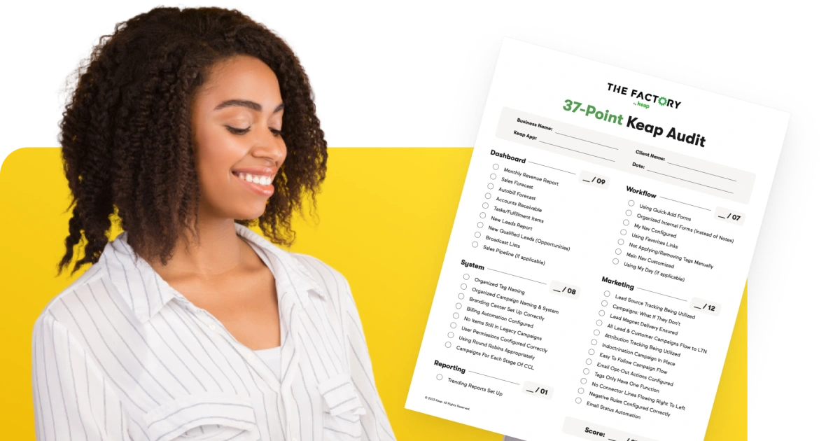 37-Point Keap Audit | Keap Small Business CRM & Automation
